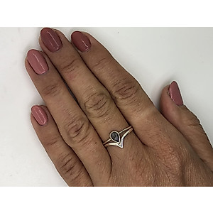 Koral Jewelry Labradorite Ethnic Vintage Gipsy Pear Stone Ring 925 Sterling Silver Tribal Boho Chic (7)