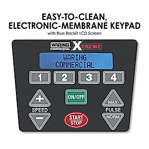 Waring Commercial MX1300XTS 3.5 HP Blender with 4 recipe programable LCD Display and a 64 oz Stainless Steel Container, 120V, 5-15 Phase Plug