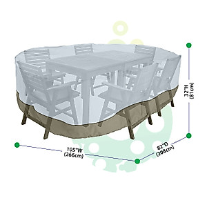 [monsoon] Medium 105 in. Rectangle Patio Table with Chairs Cover 105L x 82W x 32H