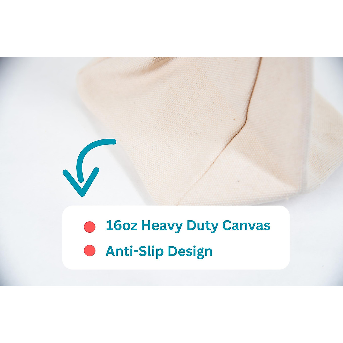 12" Tall Large Door Stoppers for Bottom of Door, Anti Slip Canvas Heavy Duty Door Stop, Cute Decorative Doorstop (White)