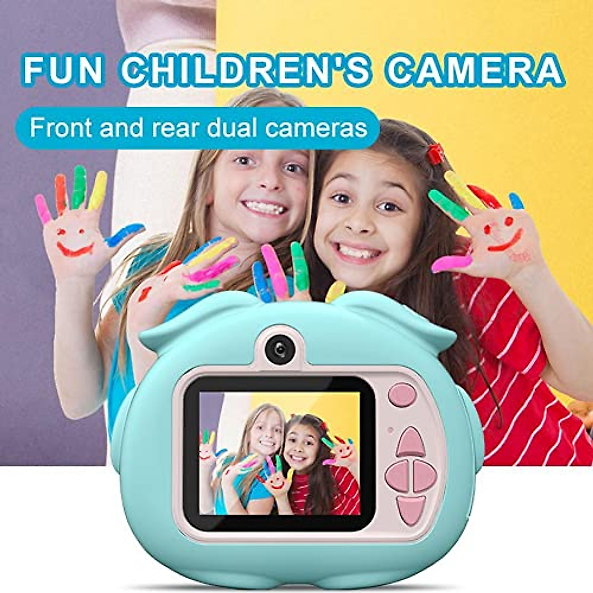 KRONDO Digital Camera,Mini Kid Camera Christmas Birthday Gifts for Boys Age 3-9, HD Digital Video Cameras for Toddler, Portable Toy for 3 4 5 6 7 8 Year Old Boy 32GB SD Card