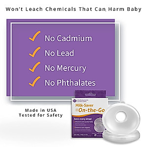 Milkies Milk-Saver On-The-Go, Breast Milk Collecting Shells and Nipple Shield, Discreet and Silicone-Free Catcher for Breastmilk, Collector Cups for Nursing & Breastfeeding, Holds More Than 1oz