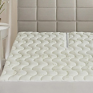 Top Split King (Flex Head) Waterproof Rayon from Bamboo Jacquard Mattress Pad for Half Split King Beds