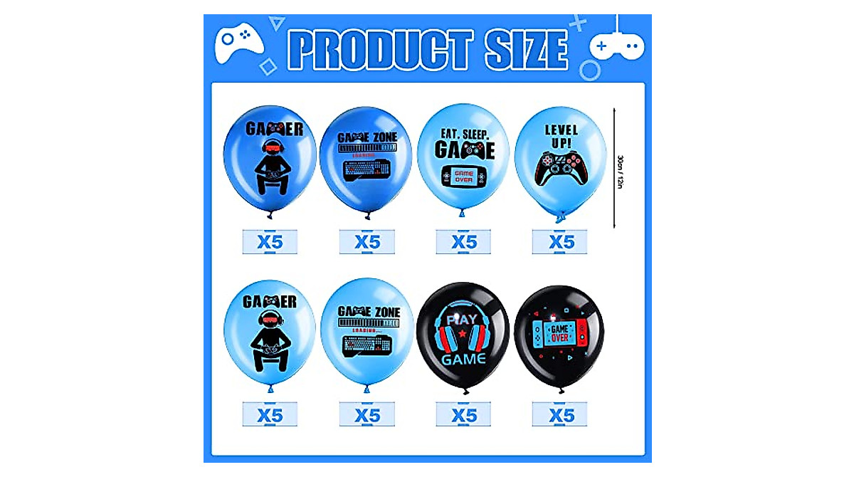 Gamer Birthday Balloons - Video Game Party Decorations