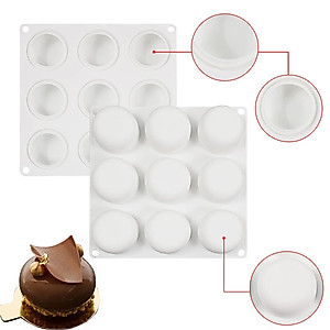 mostsom Silicone Chocolate Half Round Mold Medium Semi Sphere Silicone Mold,Half Sphere Silicone Baking Molds for Making Chocolate, Cake, Jelly, Dome Mousse (Oblate Spheroid A)