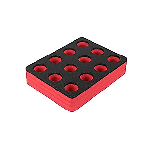 Polar Whale Shot Glass Holder Organizer Modern Tray for Home Kitchen Bar or Club Party Durable Red and Black Durable Foam Serving Rack 10 Inches Wide Holds 12 Shots