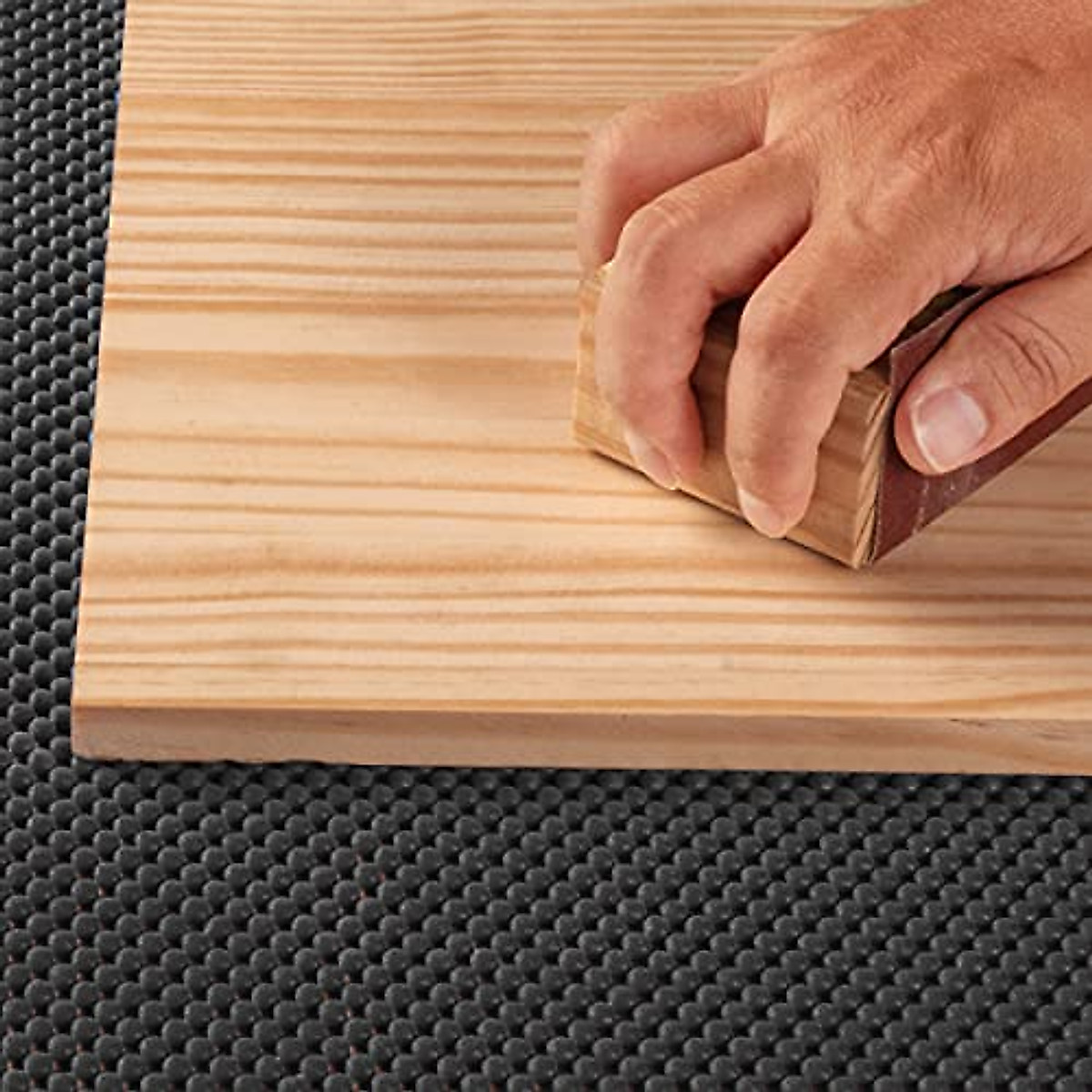 POWERTEC 71014 Non-Slip Woodworking Mat Pad, 24in x 48in – Large Liner for Cabinet, Bathroom, Drawer, Router, and Sander, Black