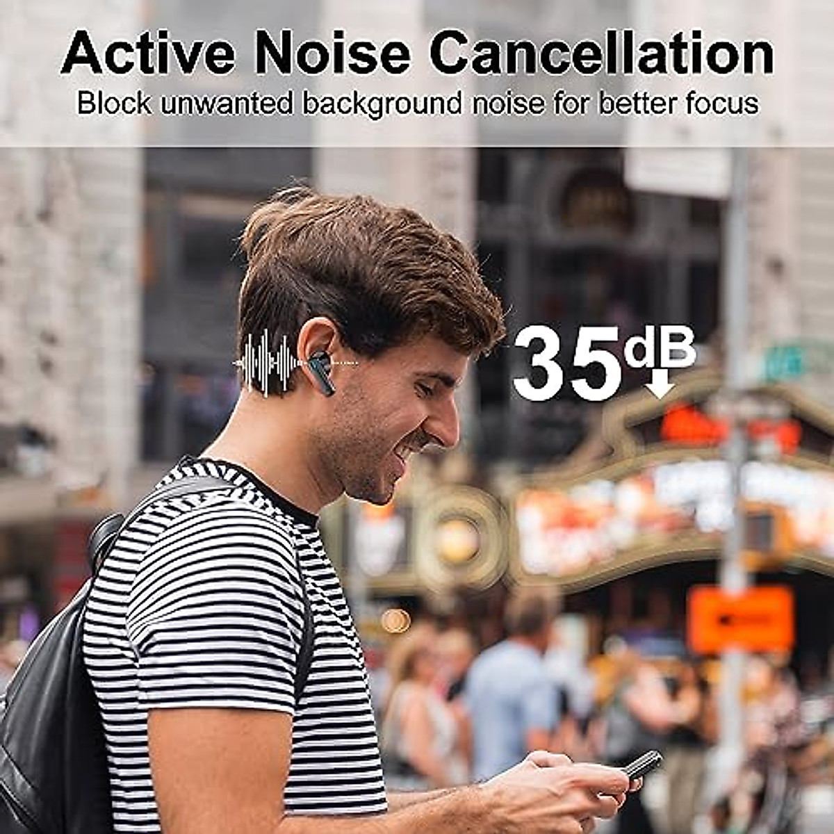HomeSpot True Wireless Earbuds, Active Noise Cancellation Bluetooth 5.3 TWS with 4 ENC mic, Charging Case with Battery Level Indication, Low Latency 30 Hrs Playback time