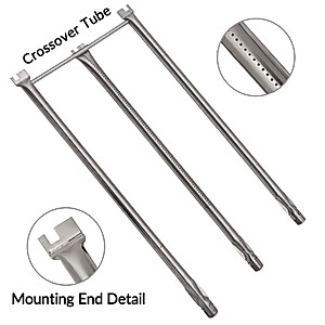 SHINESTAR 7508 Grill Burner Replacement for Weber Genesis Silver B & C, Gold B & C, Spirit 700，Spirit E/S-310(Side Control), Stainless Steel, 28 1/8-Inch # 10409