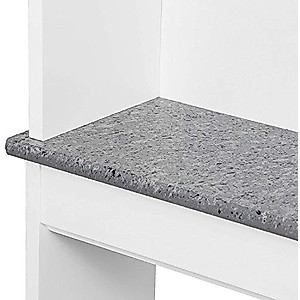 Wooden Bathroom Shelf Over The Toilet Cabinet Storage Space-Saving - Bathroom Freestanding Cabinet w/Adjustable Shelves, White