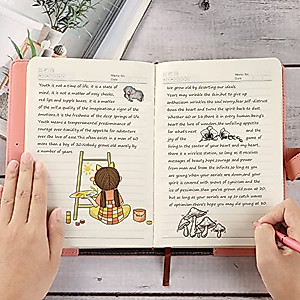 Mousbull Girls Diary with Lock and Key, Cute Heart Shaped Lock Journal for Women, Refillable A5 Vintage Secret PU Leather Notebook Gift for Teen Girls - Pink