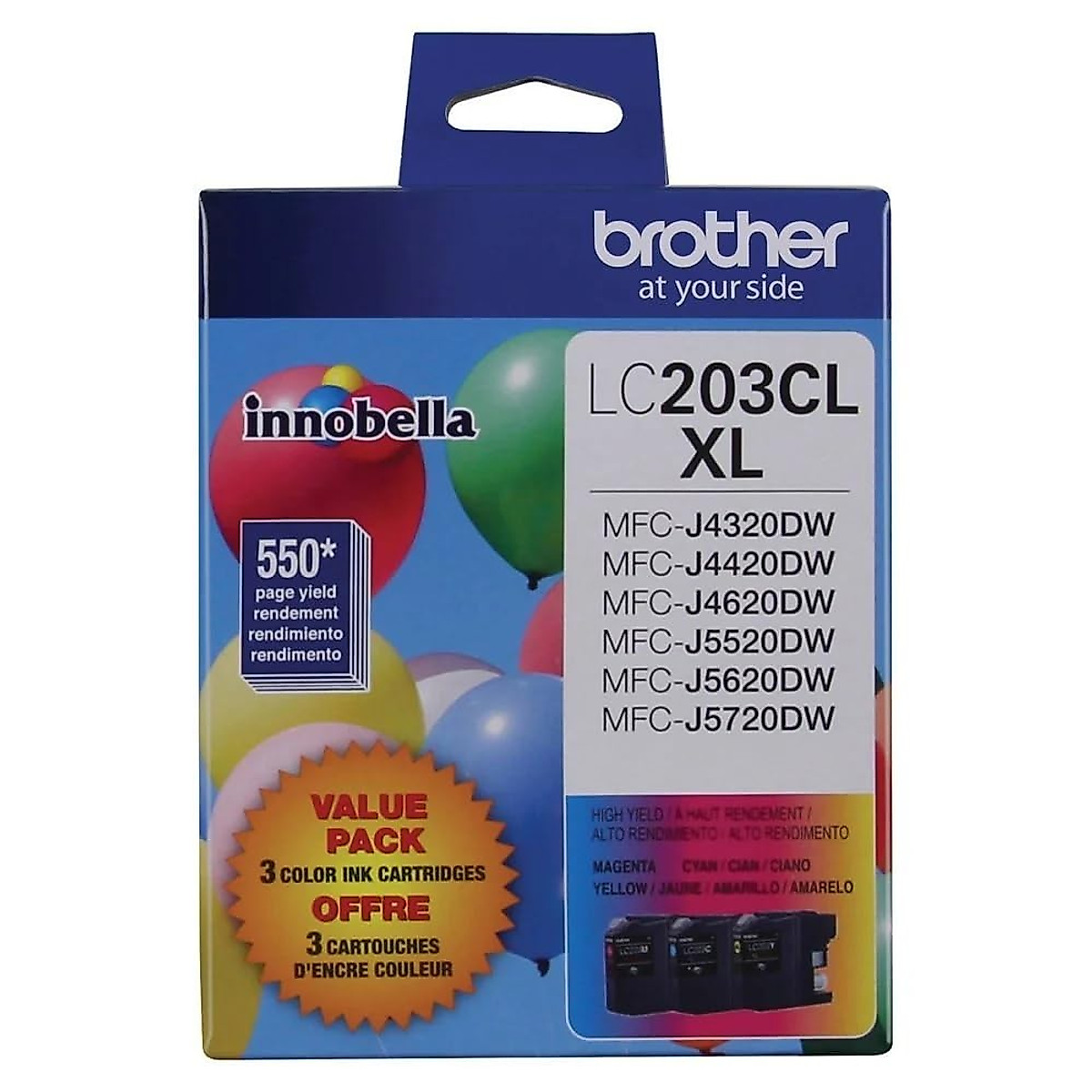 Brother LC-203 High Yield Ink Cartridge Set Colors Only (CMY)