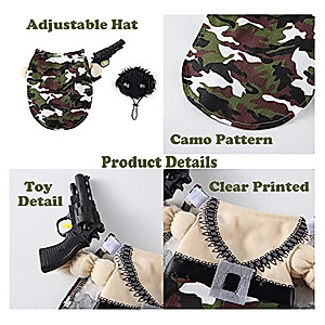 HDKUW Dog Halloween Costumes, Pet Cosplay Funny Costume Clothes for Puppy Medium Dogs Cats Christmas Dress-up Party Soldier XL