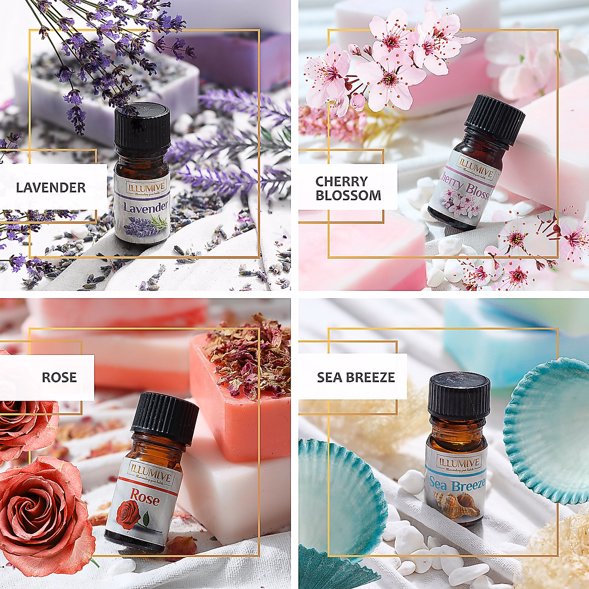 Illumive Soap Making Kit - Glycerin & Shea Butter Soap Base, Soap Molds, Dried Flowers, Fragrances, Dye - DIY Craft Kit for Adults & Kids