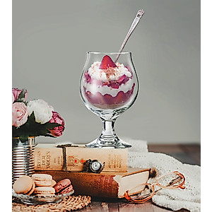 ECODESIGN-US Beer Glass Belgian Style Stemmed Tulip - 16 oz Lambic Beer Glasses - set of 4 w/coasters