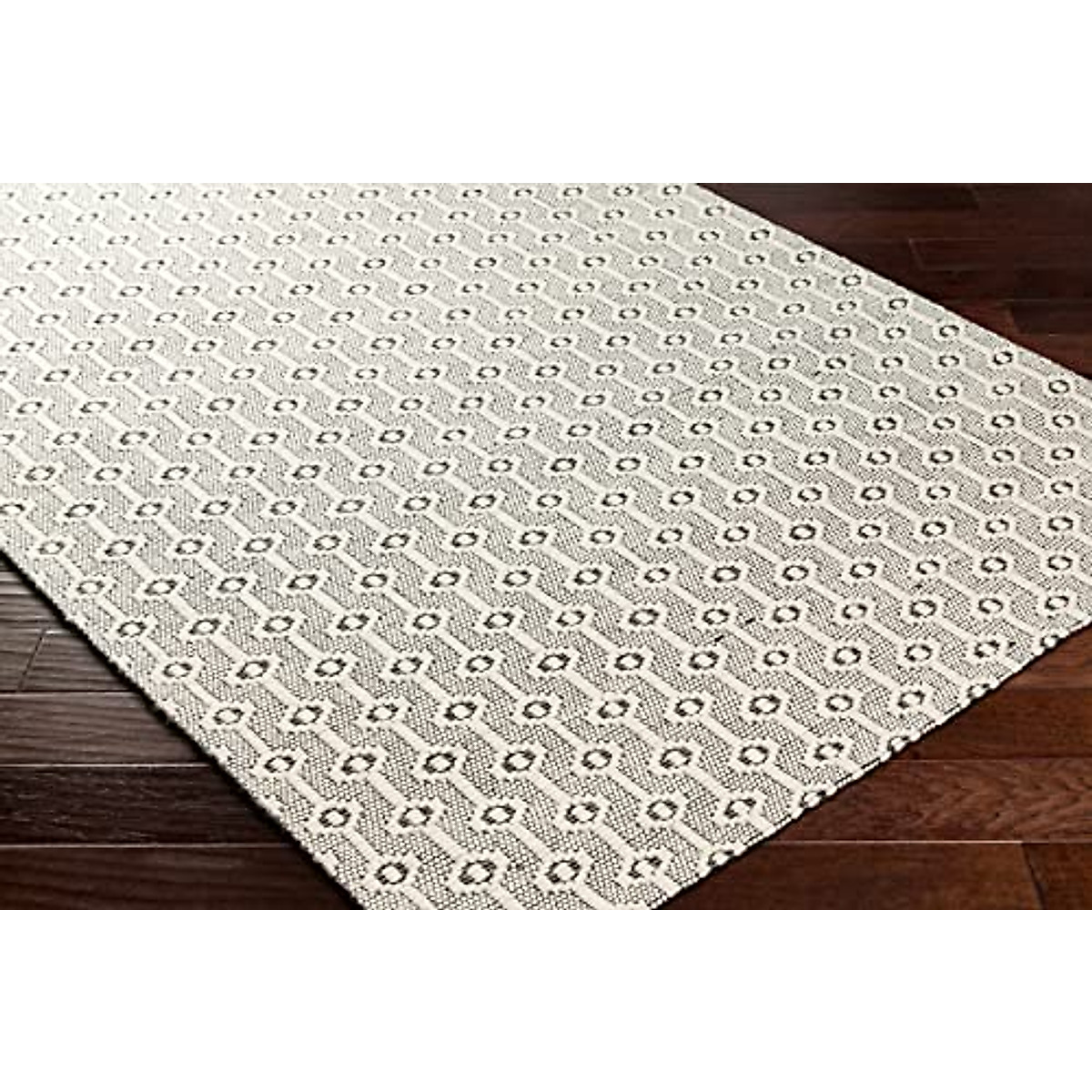 Hauteloom Puna Living Room, Bedroom Area Rug - Contemporary - Off White, Black - 8' x 10'