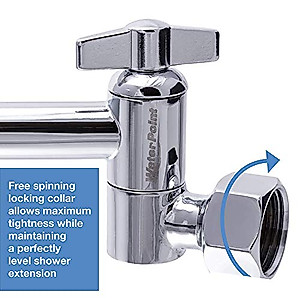 Adjustable Shower Arm Extension by WaterPoint, Brass Shower Head Extension Arm with High Polished Chrome Finish 11+ Inch