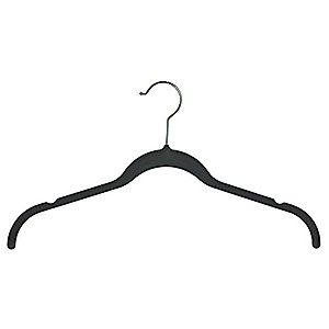 Econoco HSL17NB50 Velvet Shirt Hanger with Notch, Black (Pack of 50)