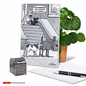 NobleWorks Funny Birthday Greeting Card with 5 x 7 Inch Envelope (1 Card) Bday Hooked on Crack Collins Birthday 7902Z