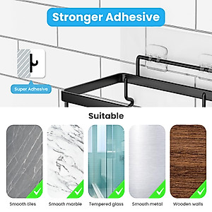 2 Pack Shower Caddy Adhesive Replacement, Shower Shelf Adhesive Replacement, Strong Shower Adhesive Strips for Shelf, Caddy, Rack, and Basket Holder