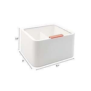 HZLHZYY Plastic Qtip Storage Box 2 Slot Cotton Swab Dispenser Box Qtip Holder Jar Cotton Swab Ball Qtips Storage Container Makeup Sponge Organizer Box with Lid for Bathroom Home Office Storage
