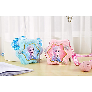 Frozen Elsa Plush Crossbody Shoulder Handbag in Snowflake Shape for Girls Kids Children – Pink