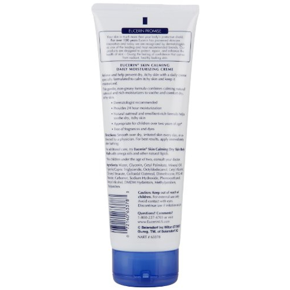 Eucerin Skin Calming Cream - Full Body Lotion for Dry, Itchy Skin, Natural Oatmeal Enriched - 8 oz. Tube