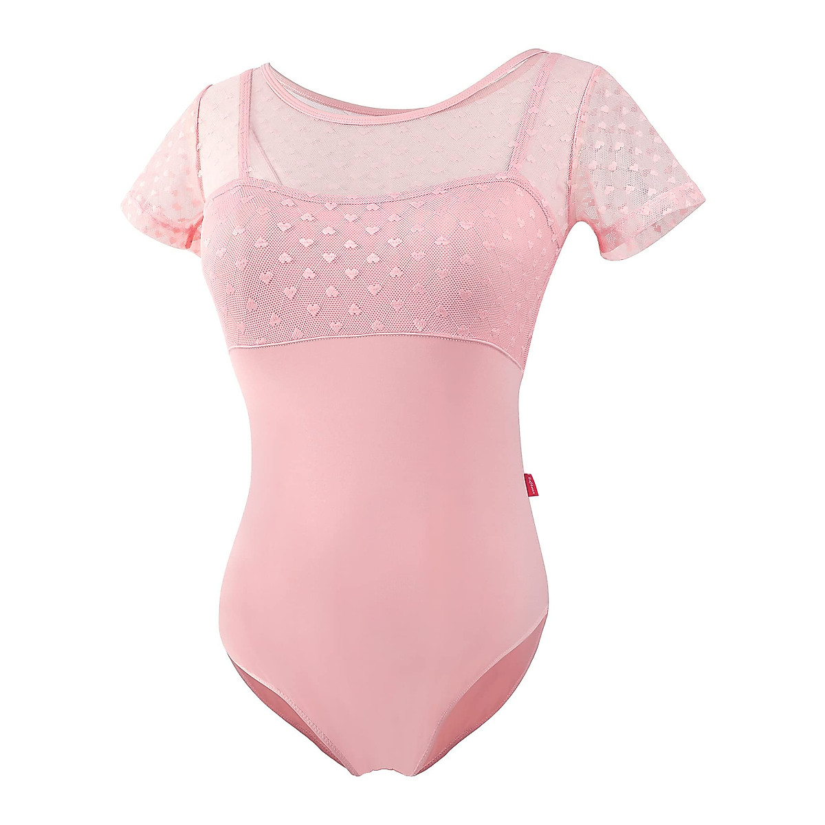 Daydance Pink Ballet Leotards for Women, Faux Camisole Dance Bodysuit