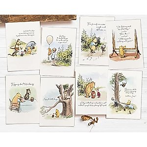 Watercolor Winnie Wall Print With Classic Quotes 5x7 Inch Cute Pooh Baby Shower Decorations Centerpieces For Tables Adorable For Pooh Bee Bear Birthday Party Supplies