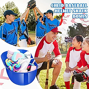 18 Pack Ice Cream Snack Bowl 8 oz Mini Baseball Cap Bowls Kids Helmet Chip Bowl Sundae Helmets Plastic Baseball Helmet Cups for Party (Red, Dark Blue, White, )