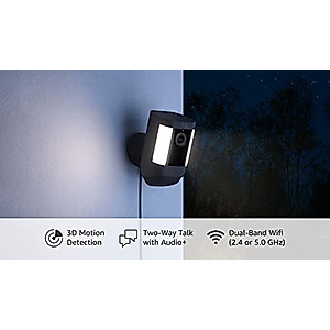 Introducing Ring Spotlight Cam Pro, Plug-In | 3D Motion Detection, Two-Way Talk with Audio+, and Dual-Band Wifi (2022 release) - Black