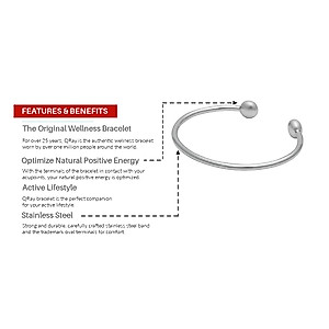 QRAY Original Standard Steel Golf Athletic Bracelet Men Women C-Shaped Health Wellness Bracelet (Small: 6"~7")