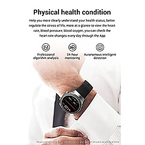 XYJ Smart Watch for Android Phones Compatible with iPhone 1.28 Inch Touch Screen Fitness Tracker with Heart Rate Monitor and Blood Oxygen Saturation 5ATM Waterproof Smartwatch for Women Men (Color :