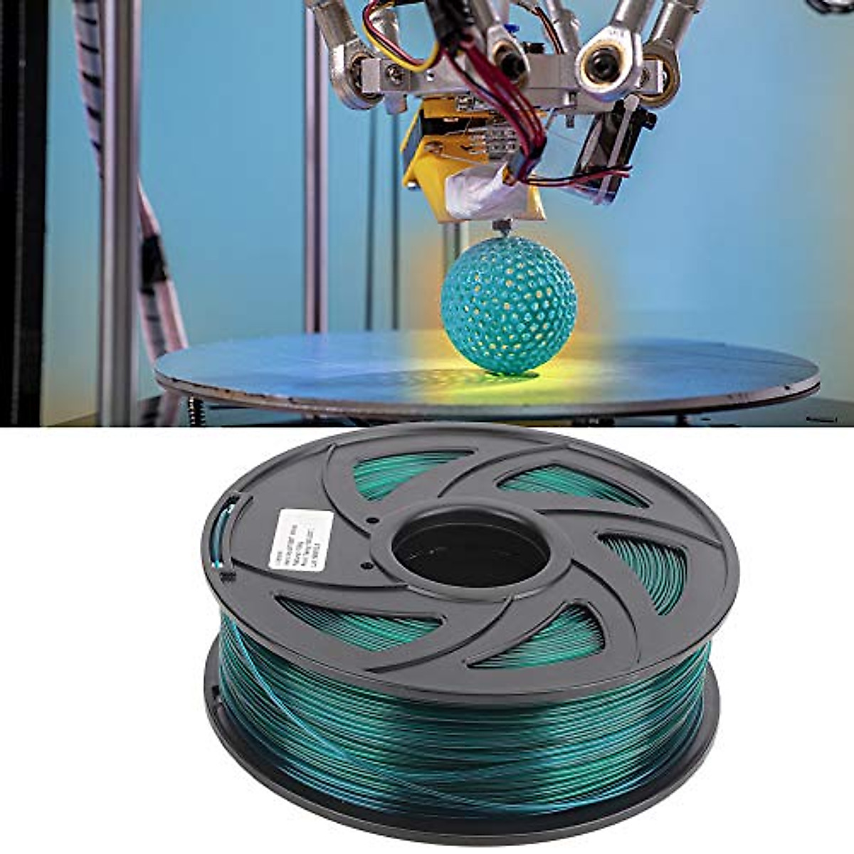 1.75mm 1KG 3D Printer Filament Transparent Green 3D Printing Material Neatly Wound PLA Meta Long Filament Bundle 3D Printer Accessories for Home Decoration