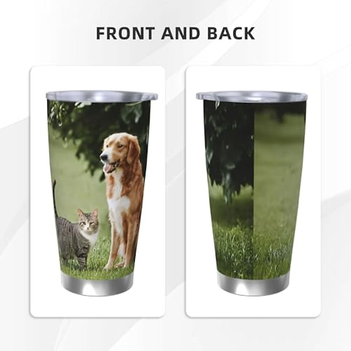 NHJKLWQSZ Lovely Dogs 20oz Stainless Steel Tumbler With Lid And Straw, Double Wall Vacuum Insulated Coffee Mug Travel Cups Leak-Proof Lid For Hot And Cold Drinks, Metal Straws And Brush