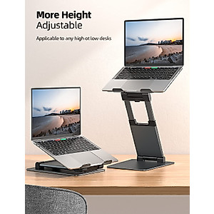 Nulaxy Laptop Stand for Desk, Ergonomic Sit to Stand Laptop Holder Convertor, Adjustable Height from 1.18" to 21", Supports up to 22lbs, Compatible with MacBook, All Laptops Computer Tablets 10-17"