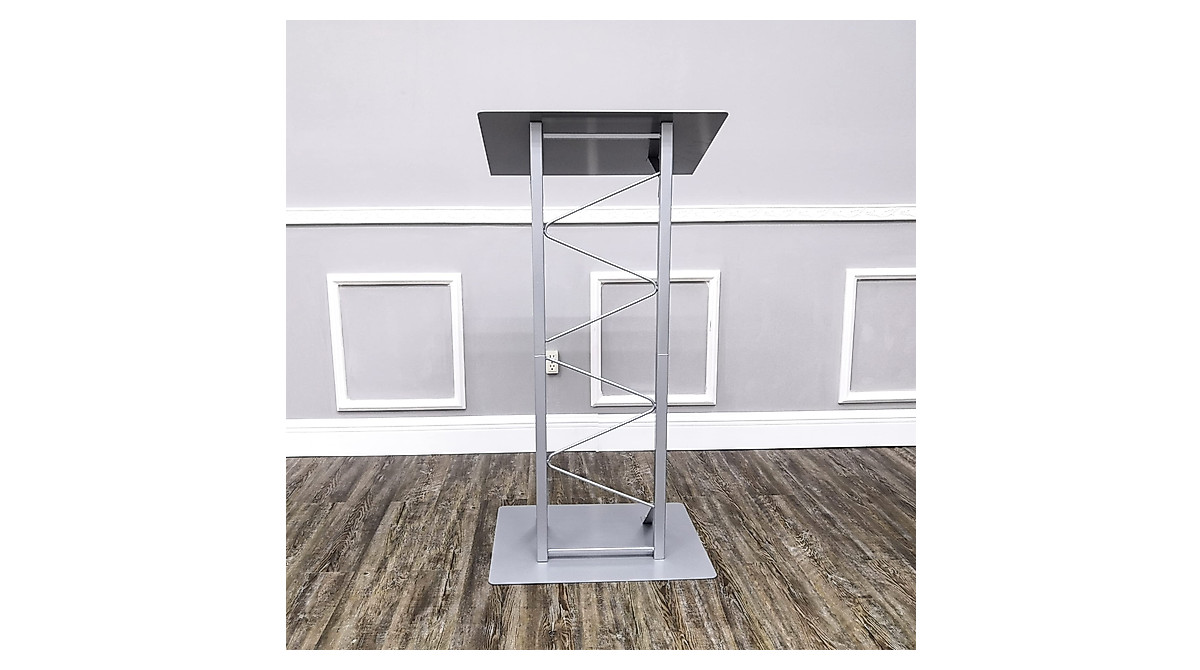 FixtureDisplays 25" Steel Truss Podium for Presentations - Silver