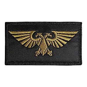 Warhammer 40K Aquila Patch - Funny Tactical Military Morale Embroidered Patch Hook Fastener Backing Black Background