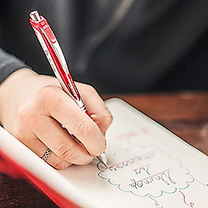 Pentel EnerGel Pearl Deluxe RTX Retractable Liquid Gel Pen, (0.7mm), Accent, Black Ink, Box of 12 (BL77PW-A)