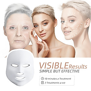 Houzzi LED-Face-Mask- Red & Blue Light Therapy Facial Skin Care Mask