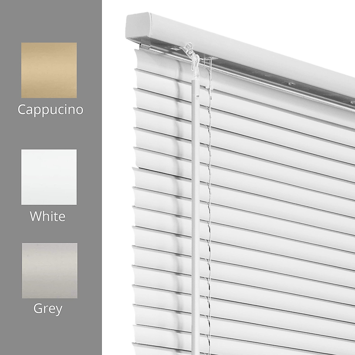CHICOLOGY Blinds for Windows , Mini Blinds , Window Blinds , Door Blinds , Blinds & Shades , Camper Blinds , Mini Blinds for Windows , Horizontal Window Blinds , Gloss White, 23"W X 60"H