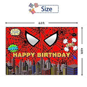 RoadSea Cartoon Sign Birthday Backdrop Banner - Kid Girl Boy Birthday Party Background - Cartoon Movie Theme Boy Birthday Party Photography Background Decorations - 6 x 4 Feet