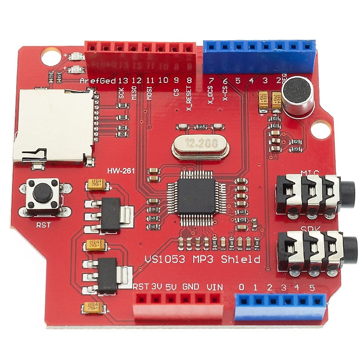 HIFASI VS1053 VS1053B Stereo Audio MP3 Player Shield Record Decode Development Board Module with TF Card Slot 1Pcs