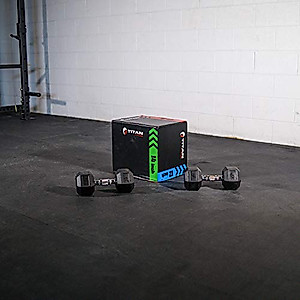 Titan Fitness Youth Heavy Foam Plyometric Jump Box, 12in 14in 16in, Pro-Duty Foam Plyo Box, Step Up Exercise Platform, Box Squat workout Step, Box Jumps for Home Gym, Box Jump Plyometric Box