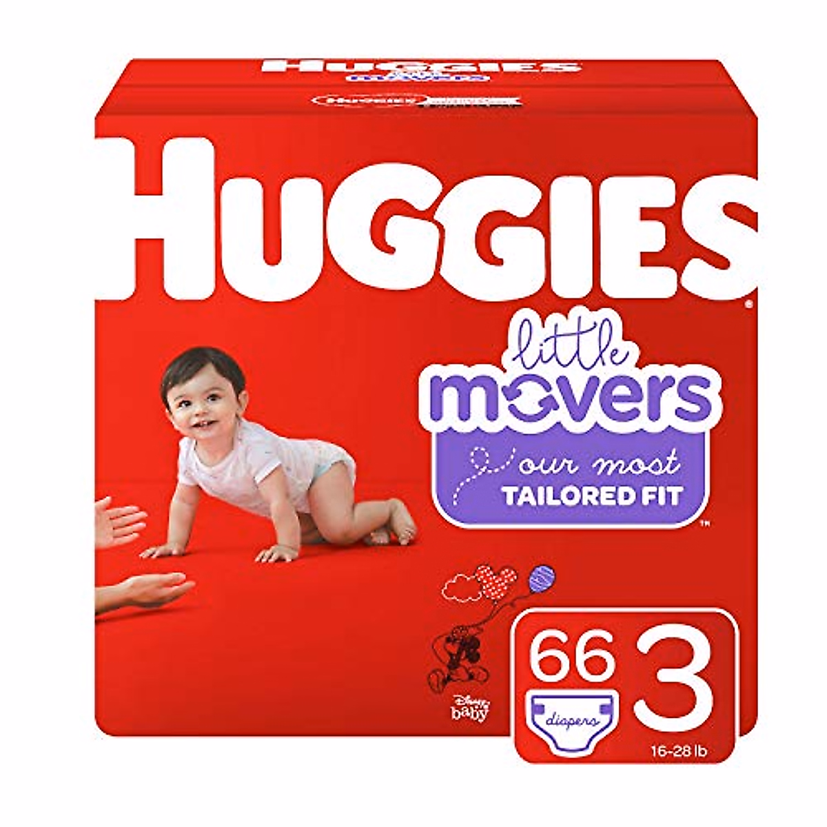 Huggies Little Movers Baby Diapers, Size 3 (66 Count)