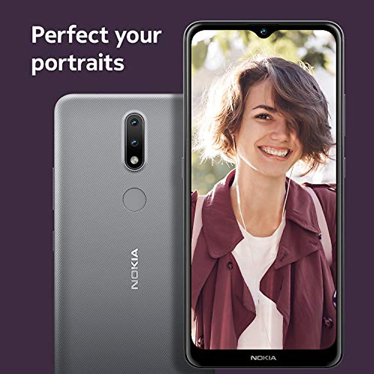 Nokia 2.4 | Android 10 | Unlocked Smartphone | 2-Day Battery | Dual SIM | US Version | 2/32GB | 6.5-Inch Screen | Charcoal