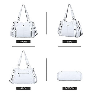 Handbag Hobo Women Shoulder Bag/Handbag Roomy Multiple Pockets Fashion PU Tote, White