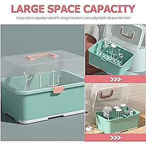 Zerodeko Dish Drying Rack Baby Bottle Drying Rack with Lid Cover Baby Bottle Storage Box Sippy Cup Drying Holder Bottle Nipples Accessories Space Saver Kitchen Cabinet Organizer Bottle Sterilizer