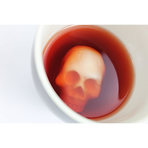 Creature Cups SKULL Ceramic Cup (11 Ounce, Black Exterior) | Hidden 3D Creature Inside Mug Emerges As You Drink | Spooky Creepy Coffee & Tea Cup