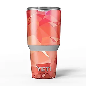 Design Skinz Orange Geometric V17 - Skin Decal Vinyl Wrap Kit Compatible with The Yeti Rambler Cooler Tumbler Cups